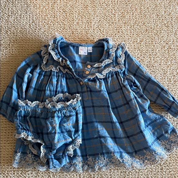 Oso & Me | Dresses | Oso Me Blue Plaid Dress Bloomers Set | Poshmark